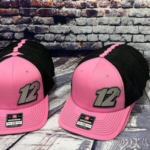 Custom Logo Leather Patch Trucker Hat, Racing Hat, Racing Number, Dirt ...