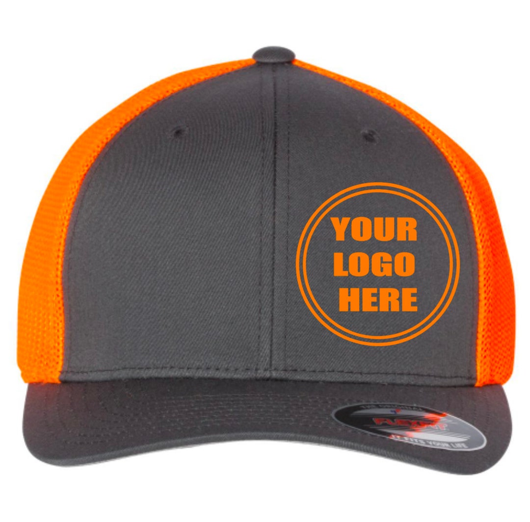 Your Custom Logo Trucker Hat Flex Fit Hat Embroidered - Etsy