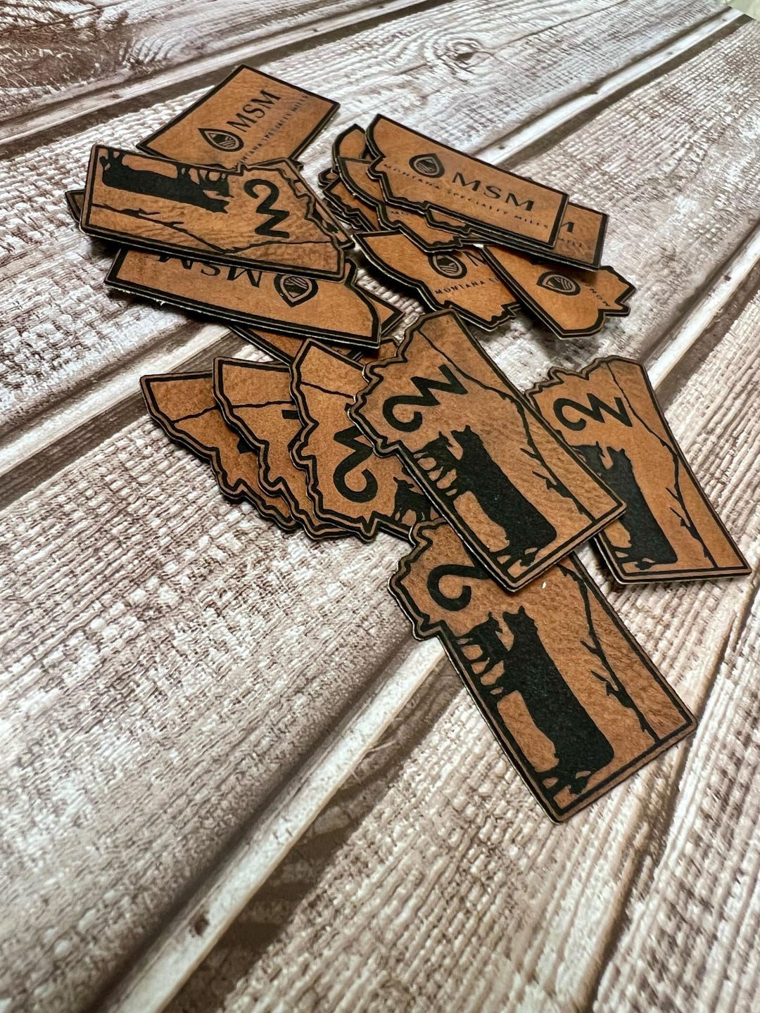 Custom Laser Engraved Leatherette Patches: Iron On, Company Logo - Etsy