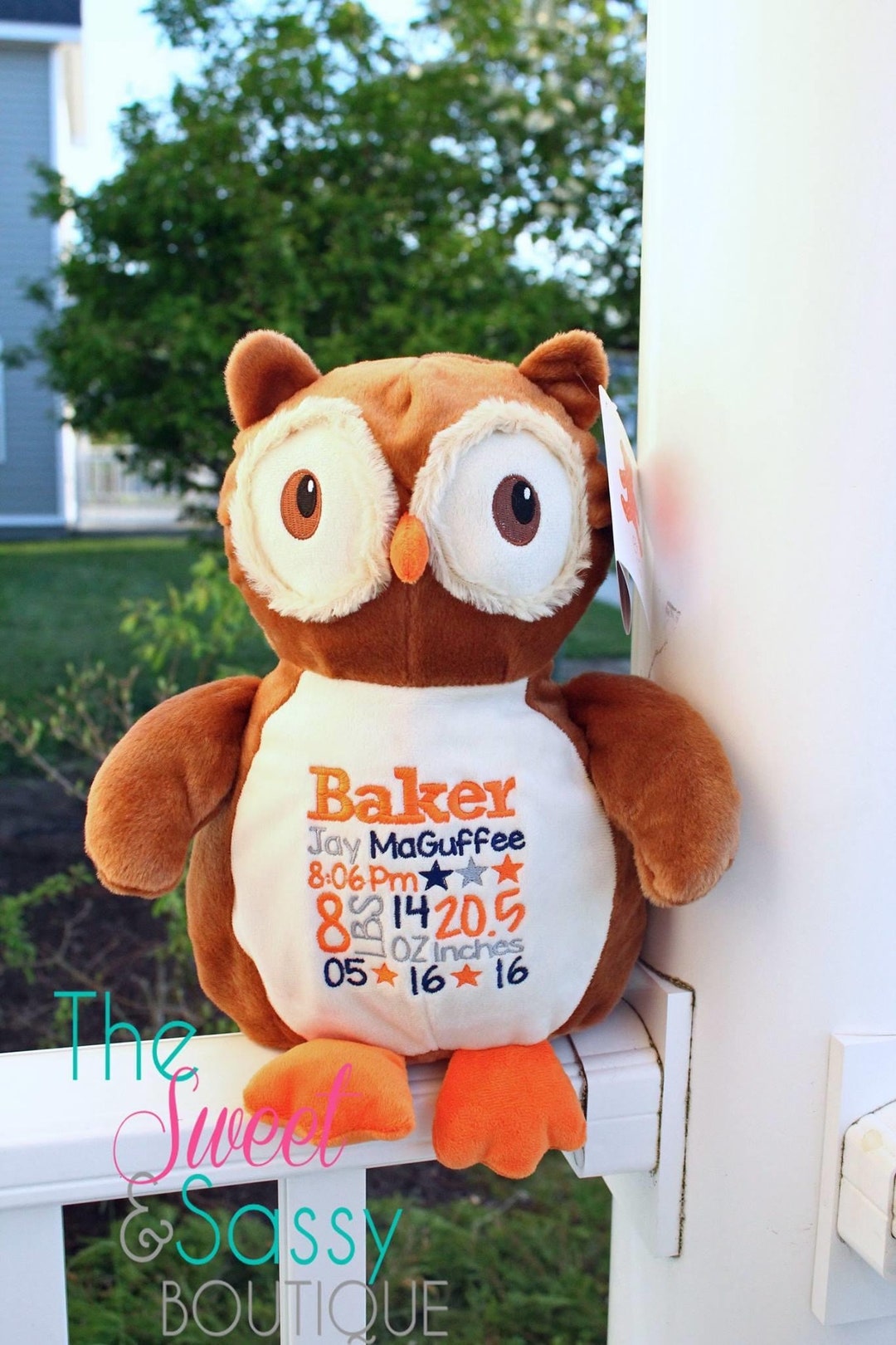 Owl Birth Stat Stuffy - Etsy