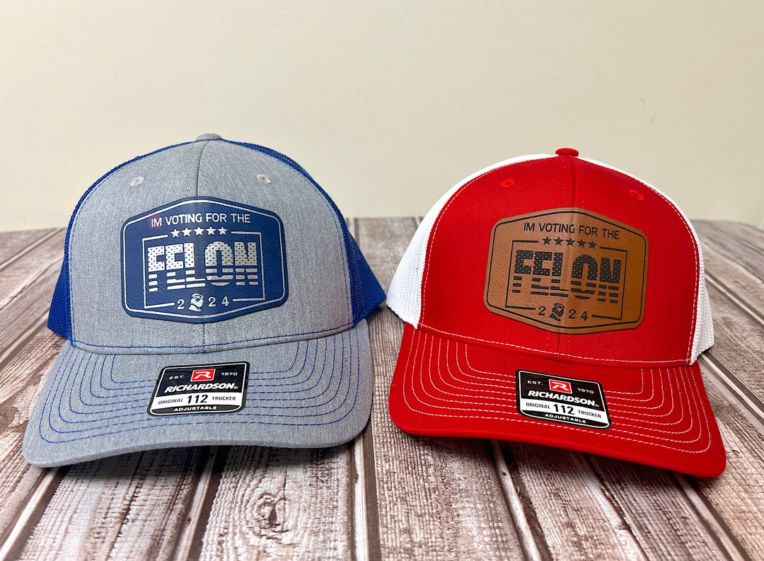Im Voting for the Felon Leather Patch Hat, Trucker Hat, Trump 2024 ...