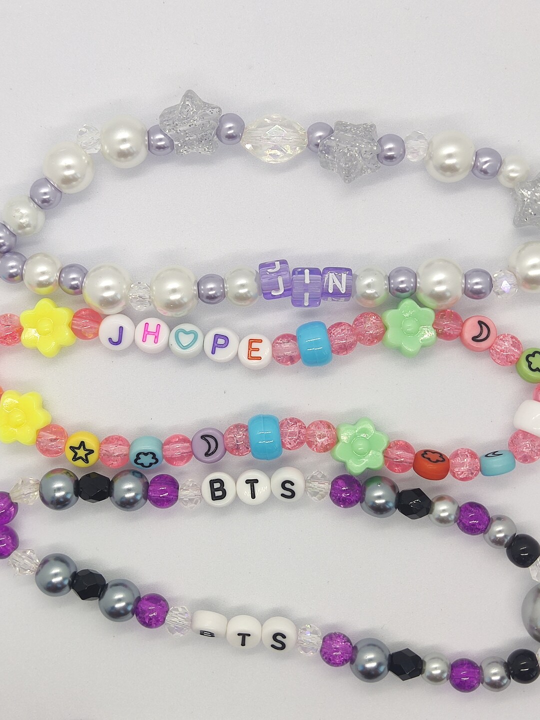 BTS Agustd Yoongi Beaded Wrist / Hand Straps, Proof, Borahae, Army Gift ...