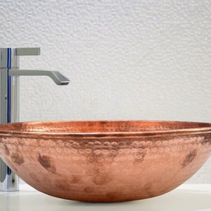 Round Copper Spa Bath Bar Vessel Sink Hand Wash Basin Bowl, Vanity ...