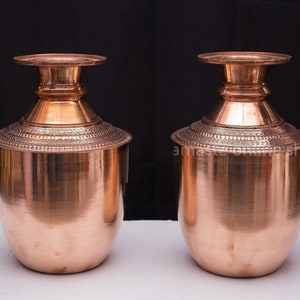 Copper Puja Kalash | Water Storage Pot Vessel for Pooja & Rituals ...