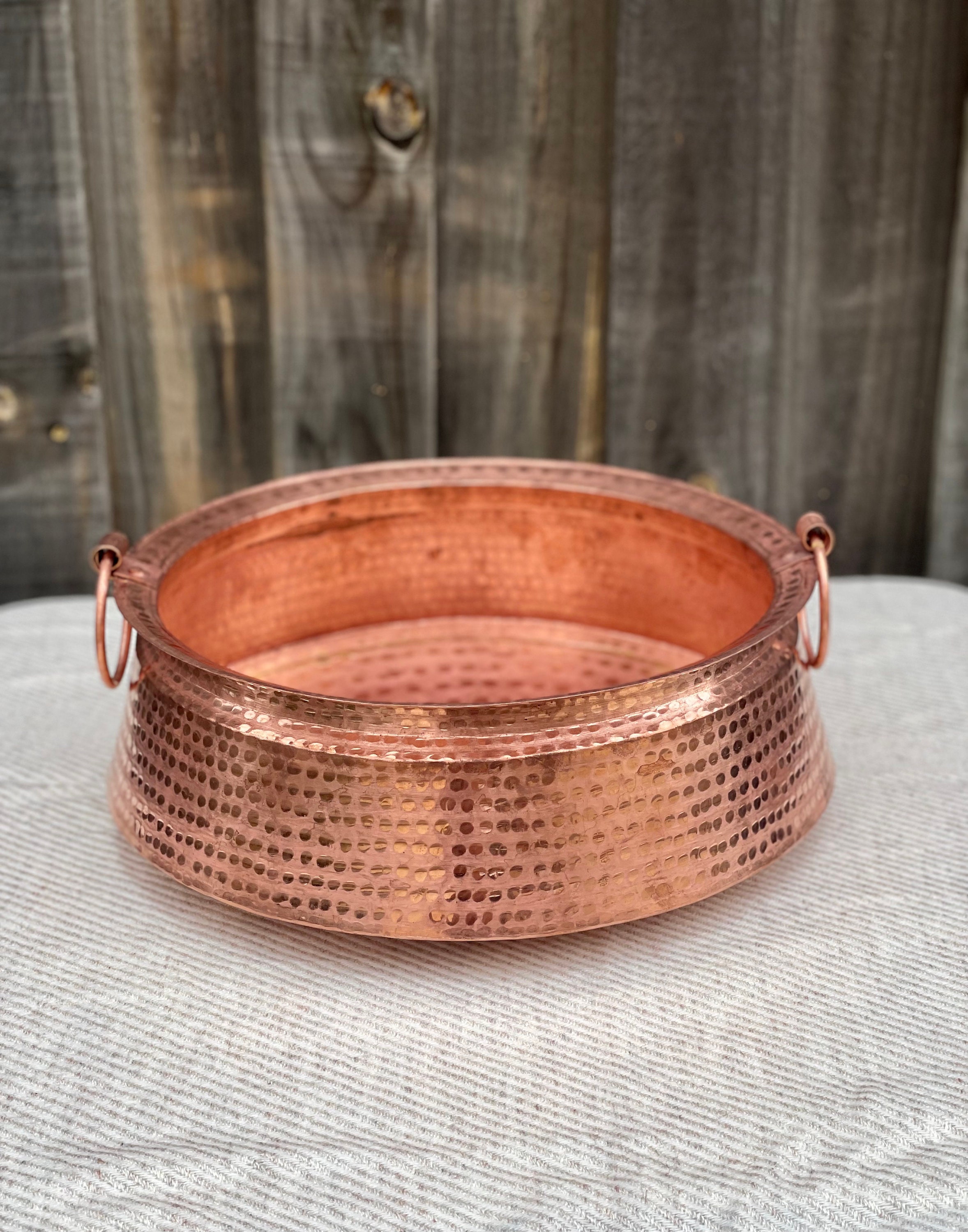 Copper Pedicure Spa Bowl With Handle Foot Bath Basin Feet - Etsy