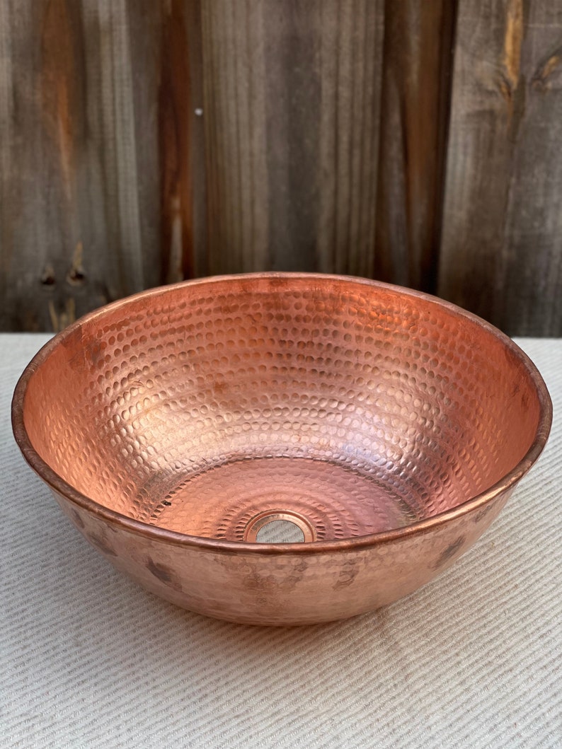 Round Copper Spa Bath Bar Vessel Sink Wash Basin Bowl Vanity - Etsy