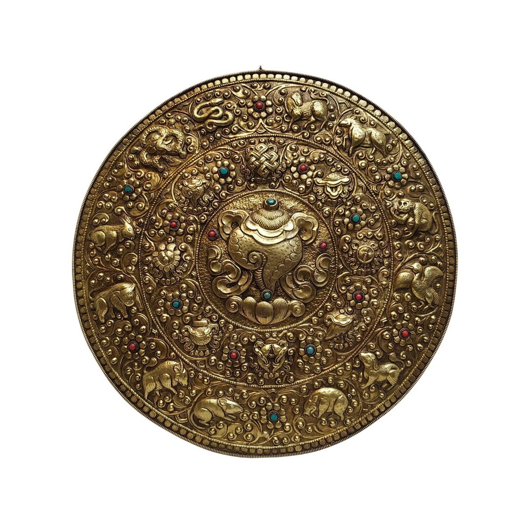 Shankha Conch Shell Ashtamangala Wall Hanging, Sankh Asthamangala Brass ...