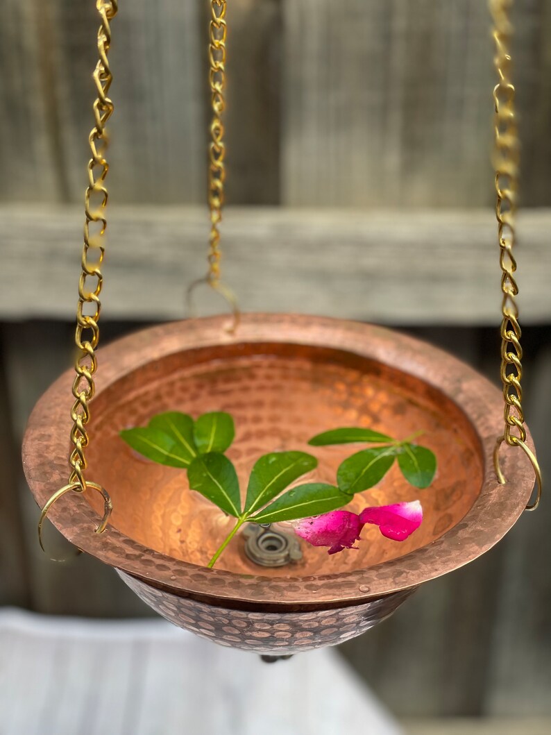 Copper Shirodhara Spa Forehead Oil Pot With Control Valve Tap and Brass ...