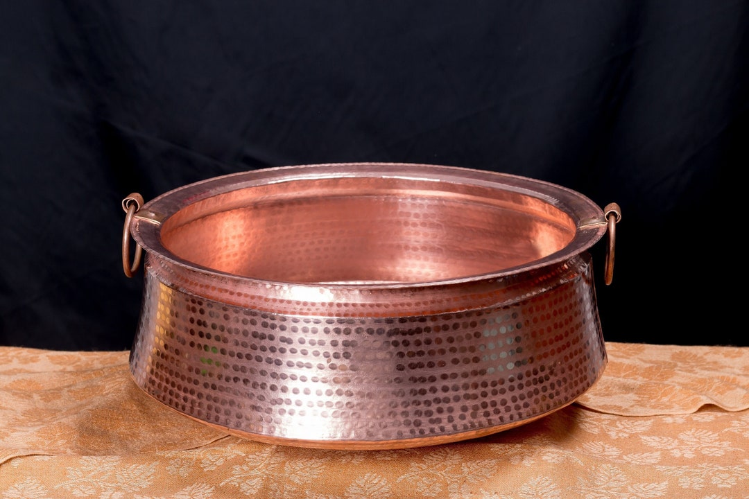 Copper Spa Bath Bowl | Foot Massage Pedicure Tub | Flower Decoration ...
