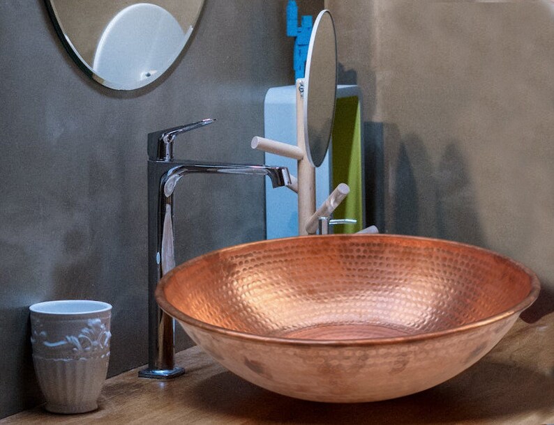 Round Copper Spa Bath Bar Vessel Sink Wash Basin Bowl Vanity - Etsy