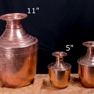 Copper Astamangal Puja Kalash | Water Storage Pot for Pooja & Rituals ...