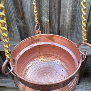 Copper Planter (set of 3), Copper Plant Pot With Brass Chain, Hanging ...