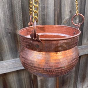 Copper Planter (set of 3), Copper Plant Pot With Brass Chain, Hanging ...