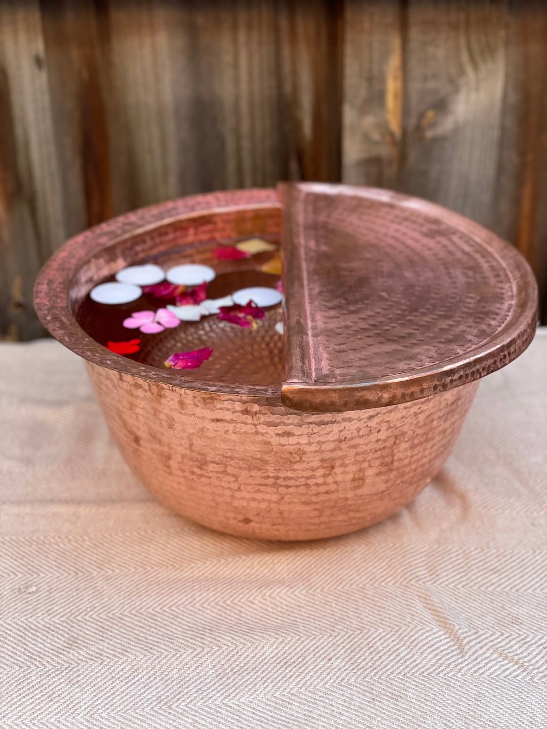Copper Pedicure Bowl With Removable Foot Rest | Spa Foot Bath Basin ...