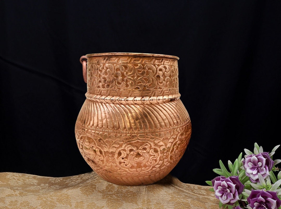 Copper Indoor Metal Planter Pots | Home Decor Flowerpot Vase | Asta ...
