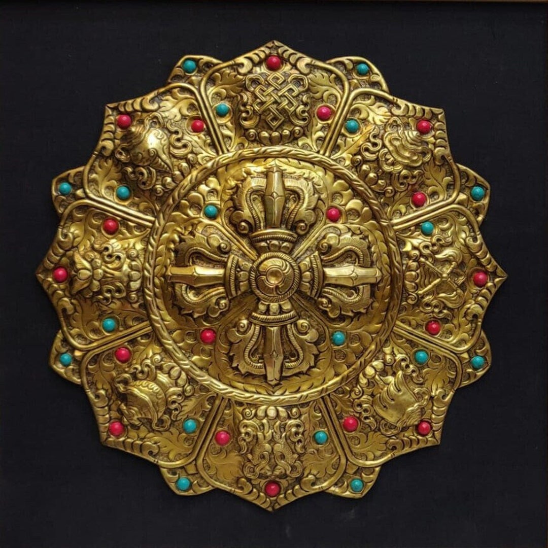 Double Dorje Vajra Astha Mangala Home Decor Wall Hangings, Asta Mangal ...
