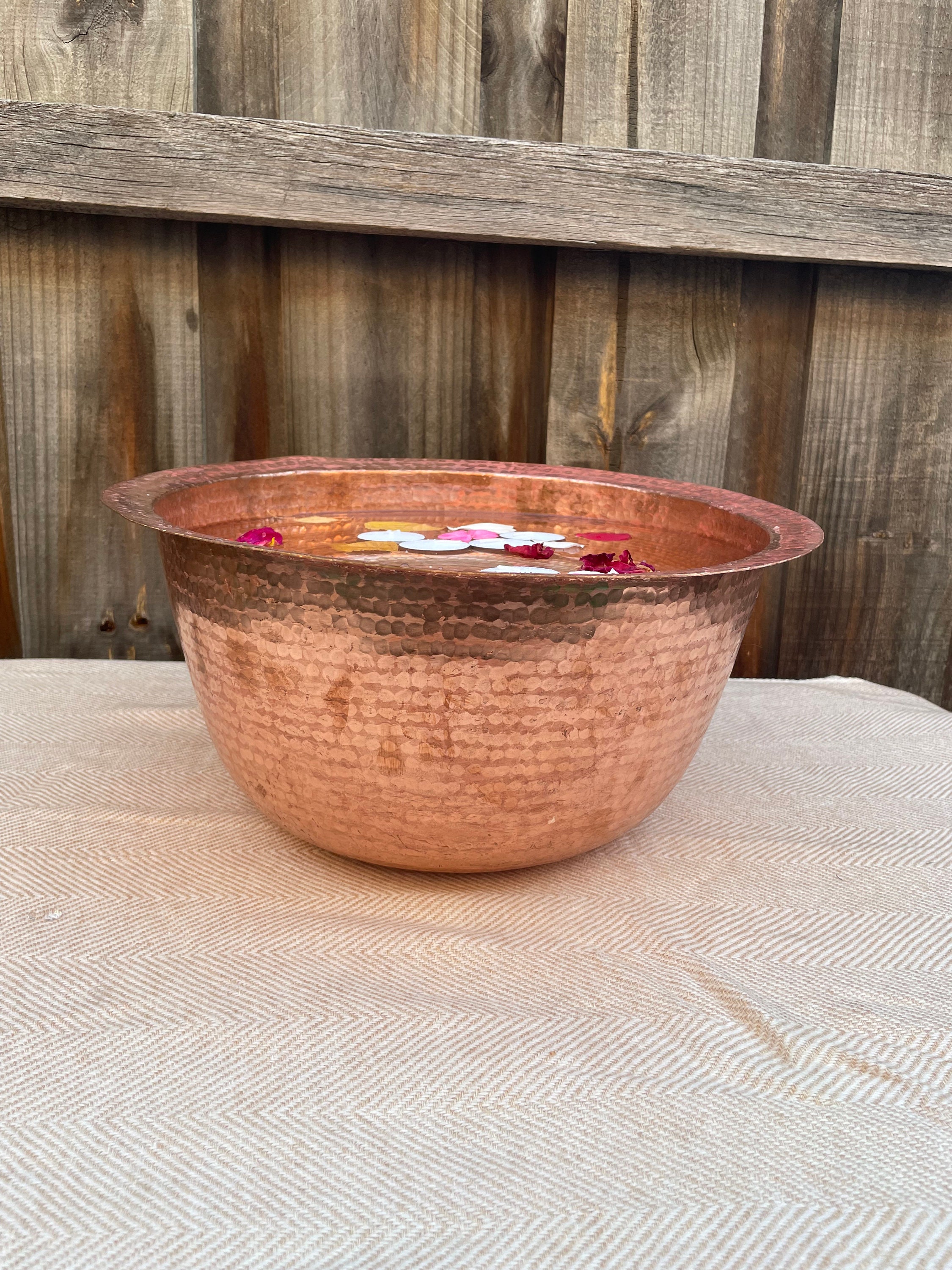 Copper Pedicure Bowl With Removable Foot Rest | Spa Foot Bath Basin ...