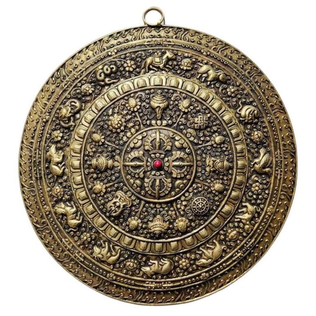 Brass Bajra Mandala Home Decor Wall Hanging With 8 Auspicious ...
