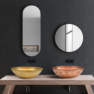 Round Copper Spa Bath Bar Vessel Sink Hand Wash Basin Bowl, Vanity ...
