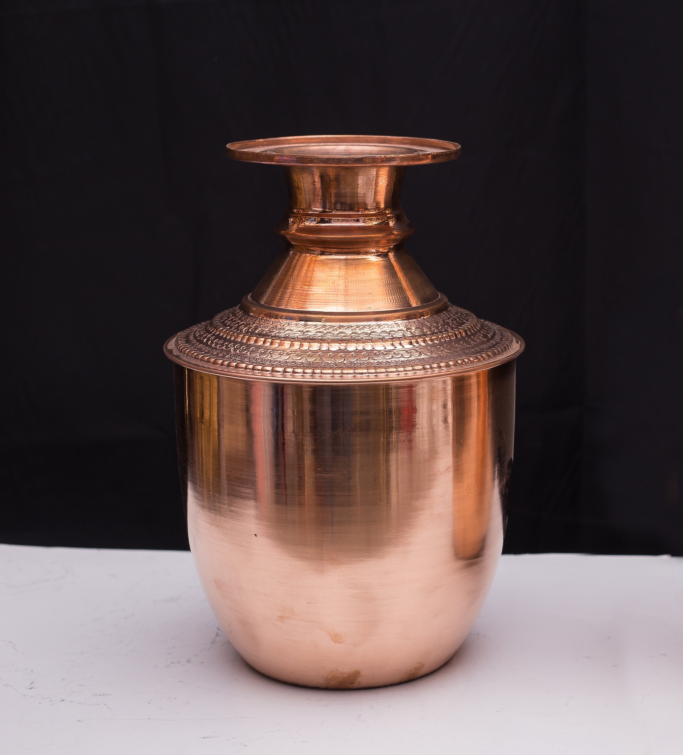 Copper Astamangal Puja Kalash | Water Storage Pot for Pooja & Rituals ...