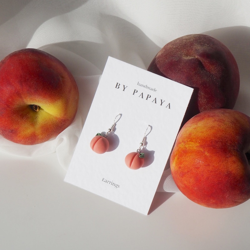 Peach Earrings - Etsy
