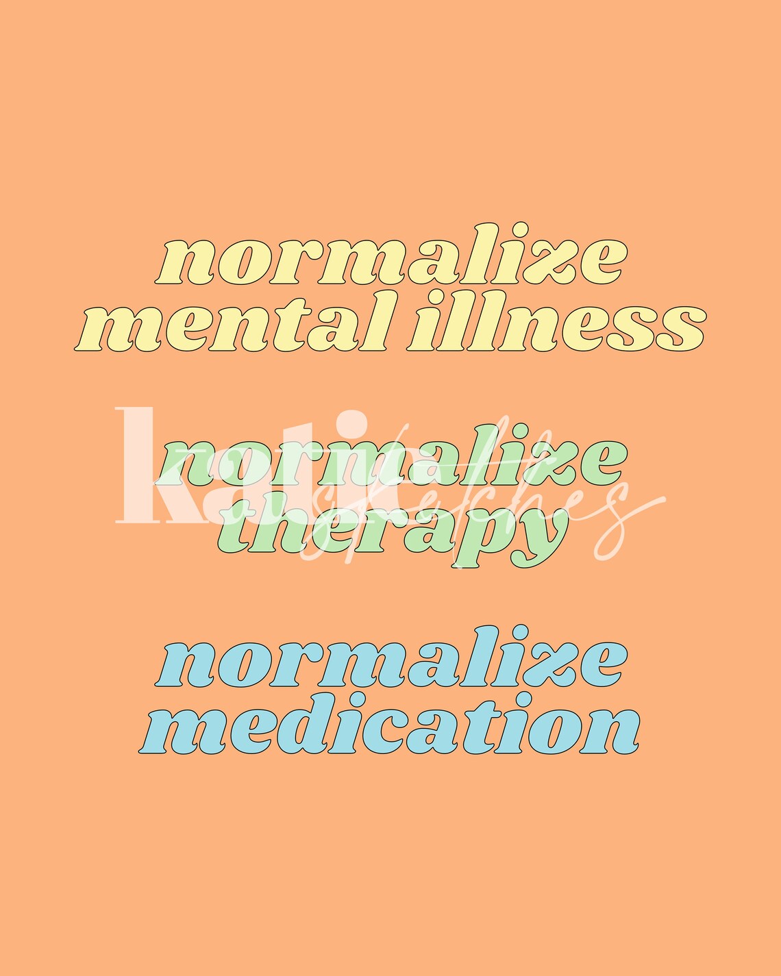 Normalize Mental Health Art Print Digital Download | Etsy