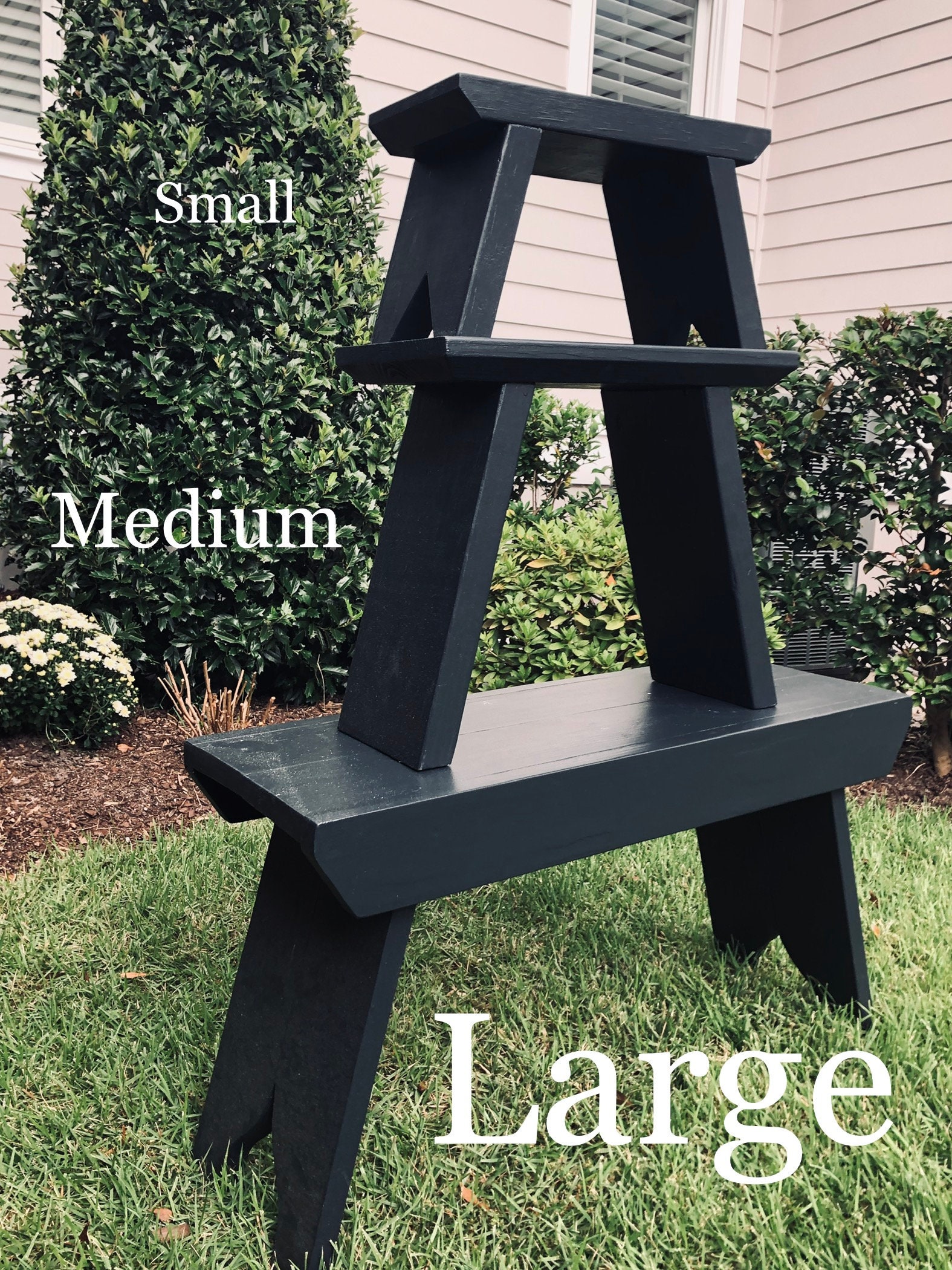 Medium Step Stool, Bench, Kids Step Stool, Bathroom, Kitchen, Black ...