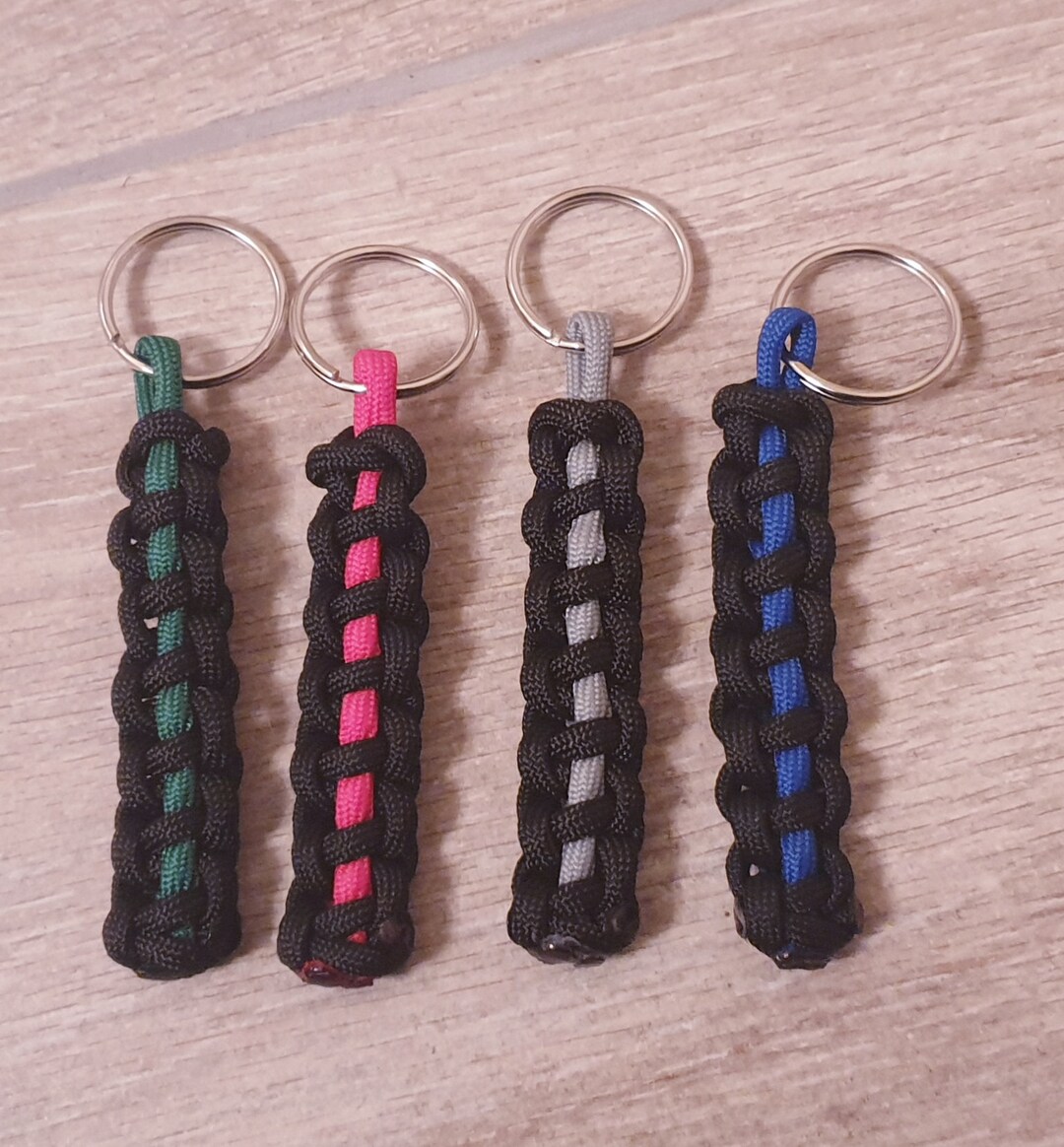 Paracord 'thin Line' Key Fobs Blue Police Red Fire - Etsy