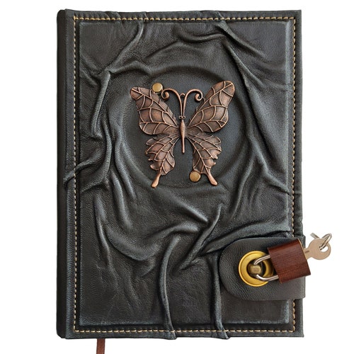 Locked Genuine Leather Notebook Diary Unlined Pages Handmade | Etsy