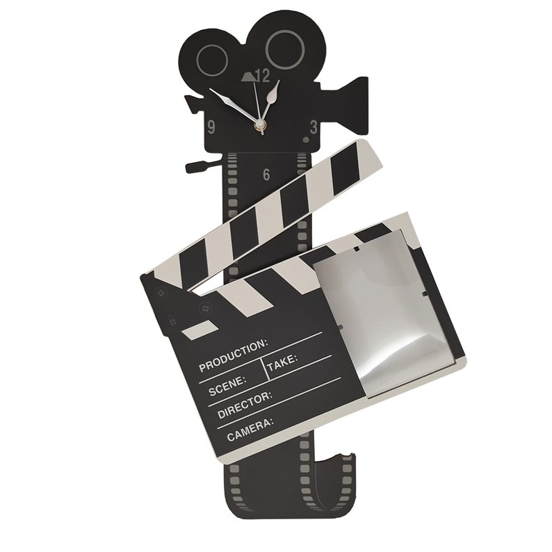 Wall Clock Film Movie Clapboard With Photo Frame Movie Film - Etsy