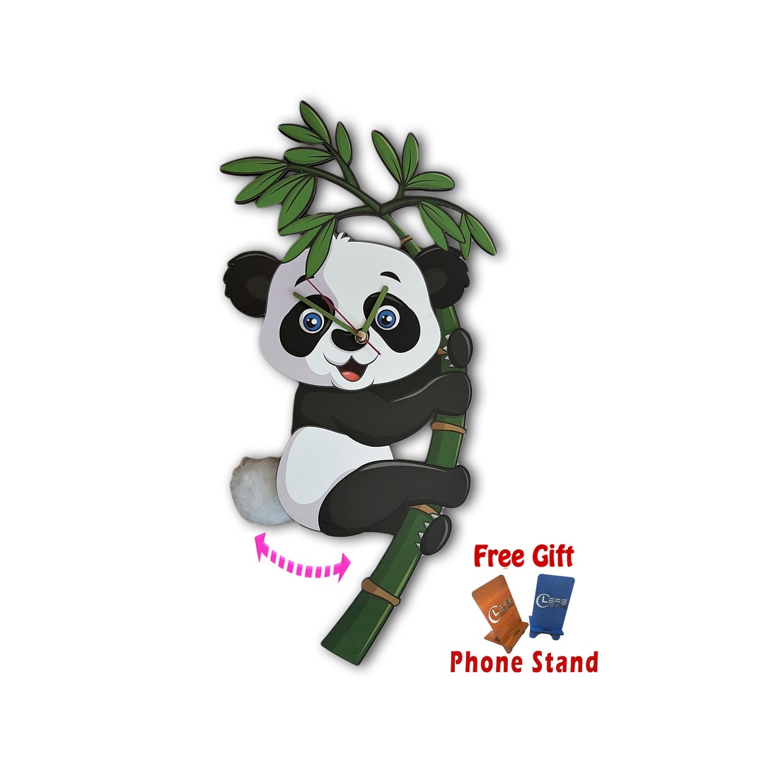 Panda Wagging Tail Wall Clock, Kids Children Wall Clocks for Girl Boy ...