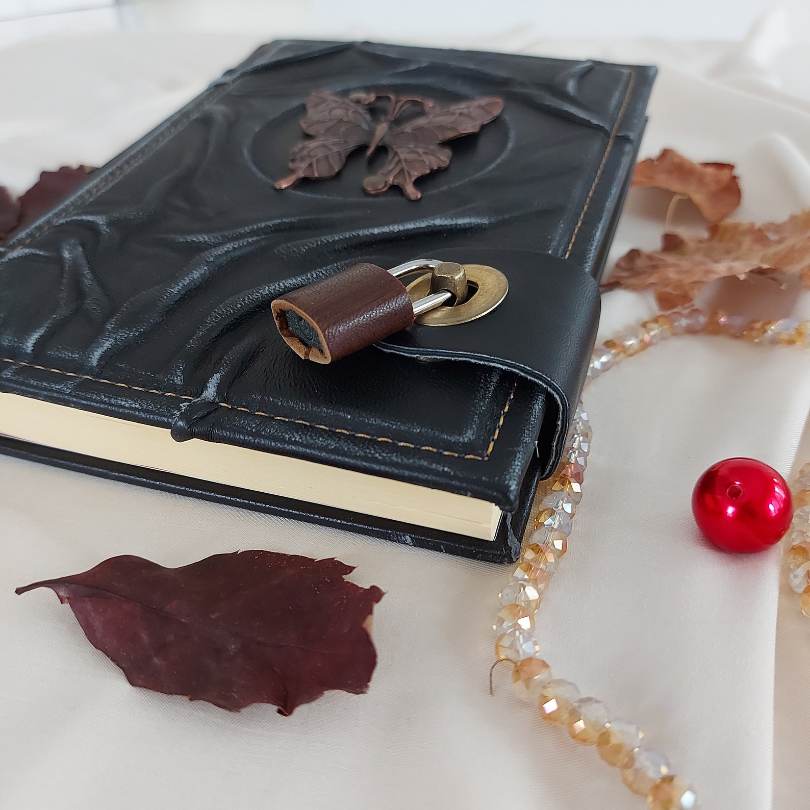 Locked Genuine Leather Notebook Diary, Unlined Pages, Handmade Journal ...