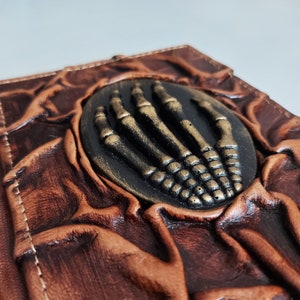 Skeleton Hand Figured Genuine Leather Notebook Diary Book, Handmade ...