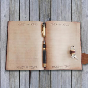 Locked Genuine Leather Notebook Diary Unlined Pages Handmade Locked ...