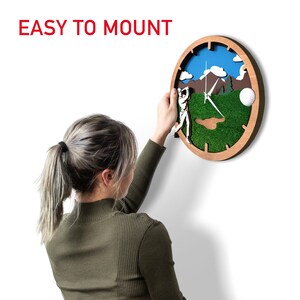 Custom Golf Gift Handmade Wooden Wall Clock With Real Golf Ball and ...