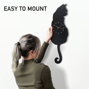 Black Cat Swinging Wall Clock, Cat Clock, Cat Clock With Moving Tail ...