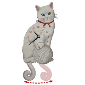 Black Cat Swinging Wall Clock, Cat Clock, Cat Clock With Moving Tail ...