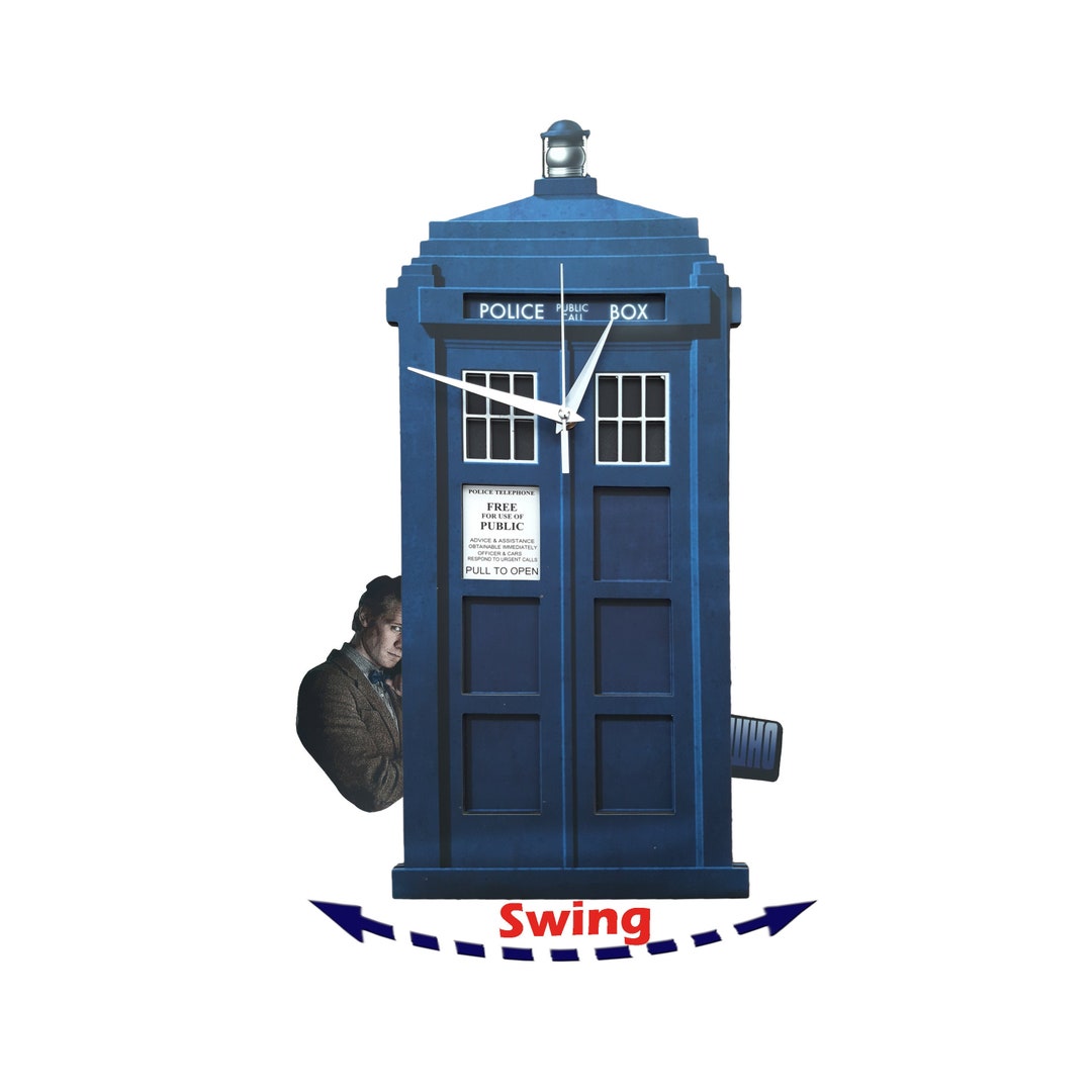 Doctor Who Tardis Pendulum Wall Clock, Dr. Who Swinging, Cafe Decor ...