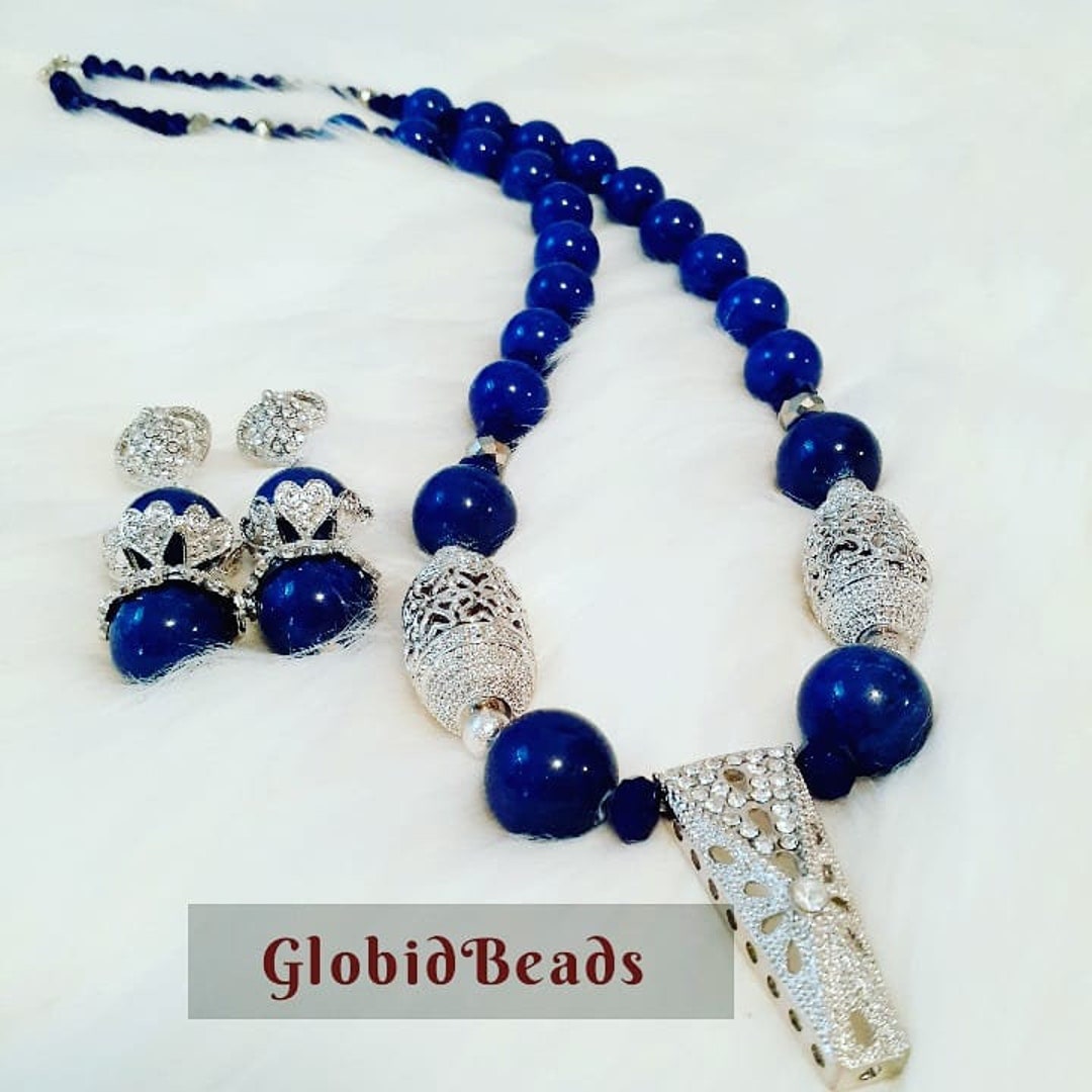 Royal Blue Angel Skin Bead and Original Silver Finding. - Etsy