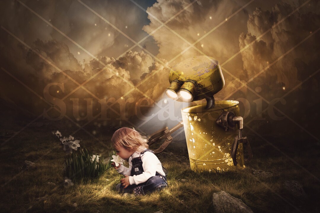 SUPER Amazing Digital Background Robot Landscape Digital - Etsy