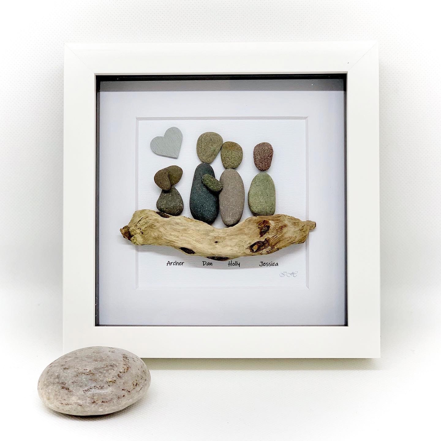 Family Pebble Picture | Etsy