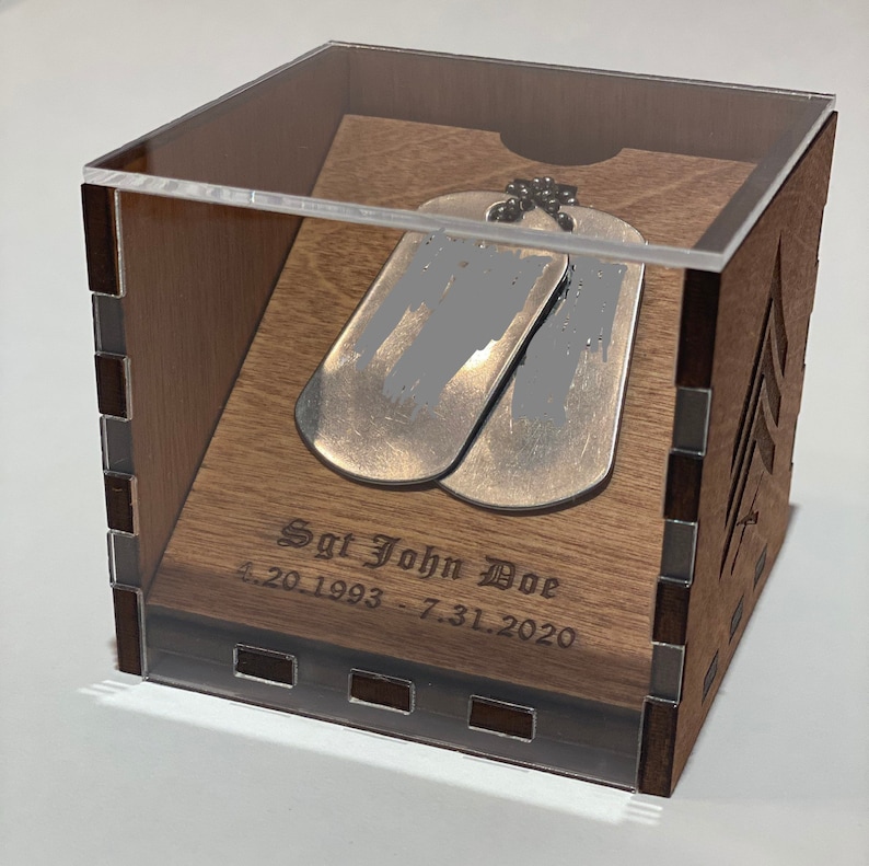 Personalized Service Member Dog Tag Display Box - Etsy