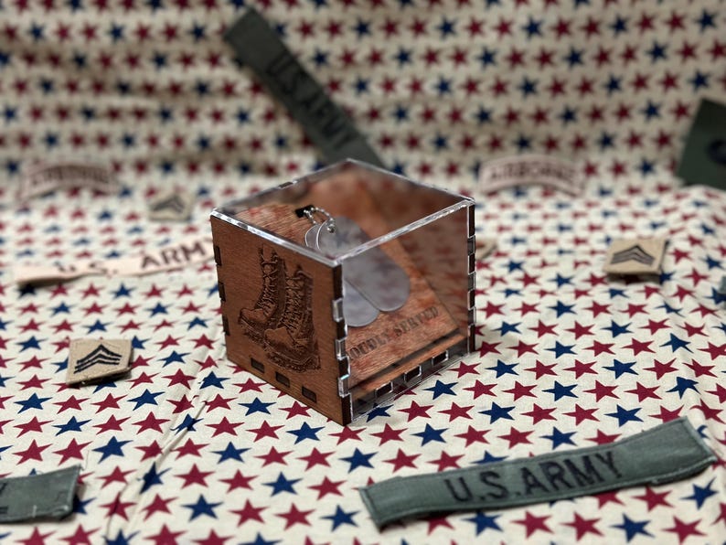 Proudly Served Service Member Dog Tag Display Box (NOT PERSONALIZED) - Etsy