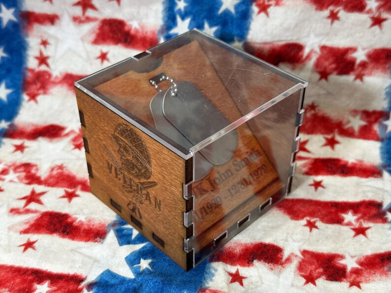 Service Member Dog Tag Display Box (PERSONALIZED) - Etsy
