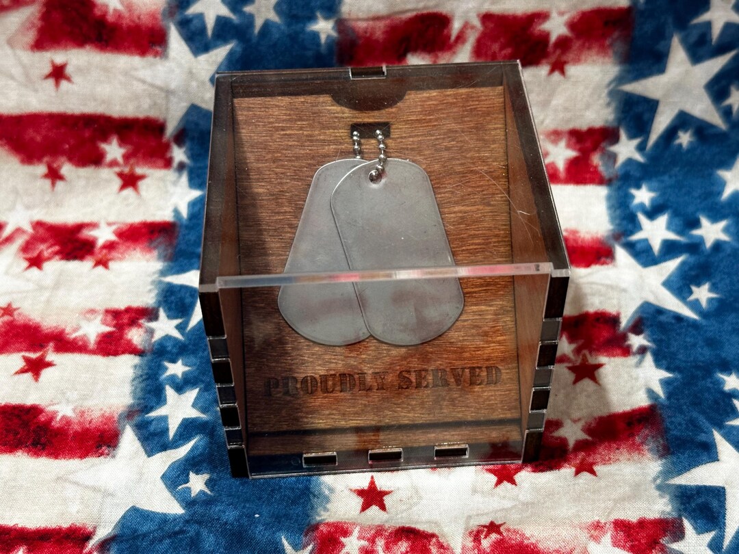 Proudly Served Service Member Dog Tag Display Box (NOT PERSONALIZED) - Etsy