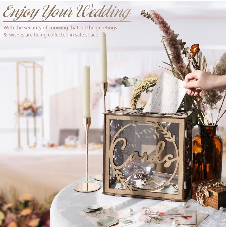 Rustic Wooden Wedding Card Box Card Box for Graduation Birthday Baby ...