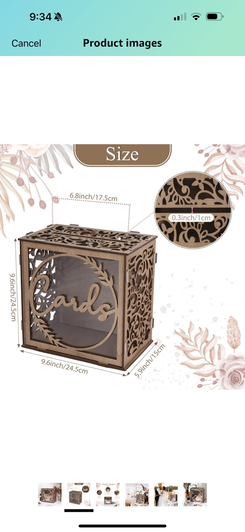 Rustic Wooden Wedding Card Box Card Box for Graduation Birthday Baby ...