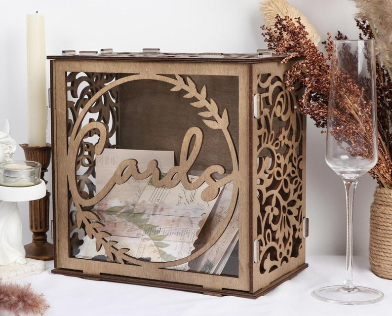 Rustic Wooden Wedding Card Box Card Box for Graduation Birthday Baby ...