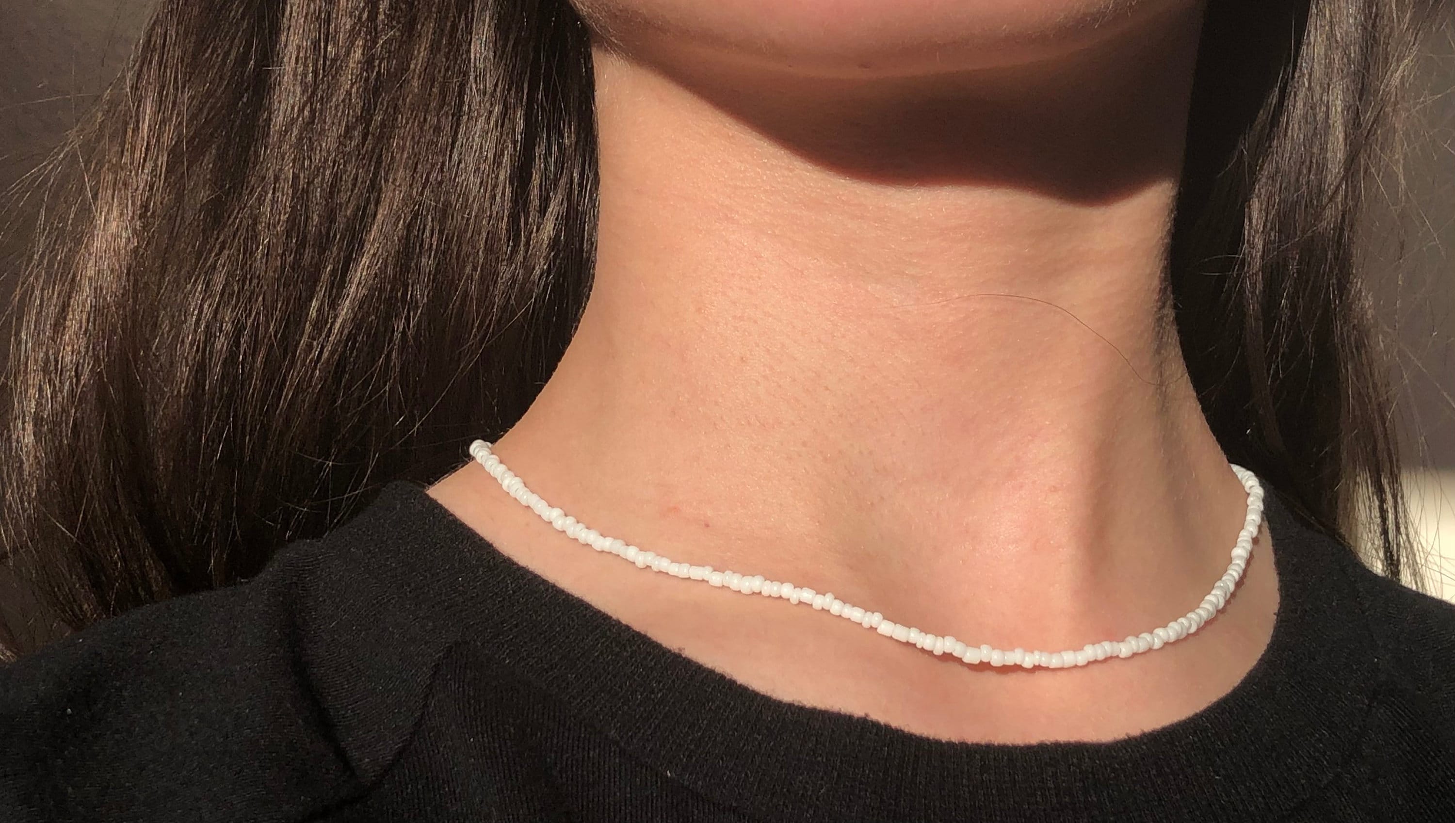 Cloud Choker White Beaded Necklace Beaded Choker VSCO - Etsy