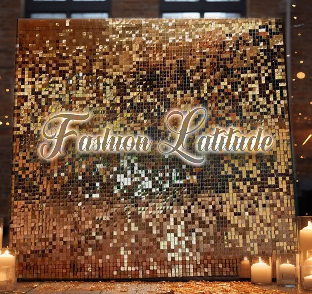 36 Gold 12"x12" Shimmer Sequin Wall Panels "clear Back" for Backdrop ...
